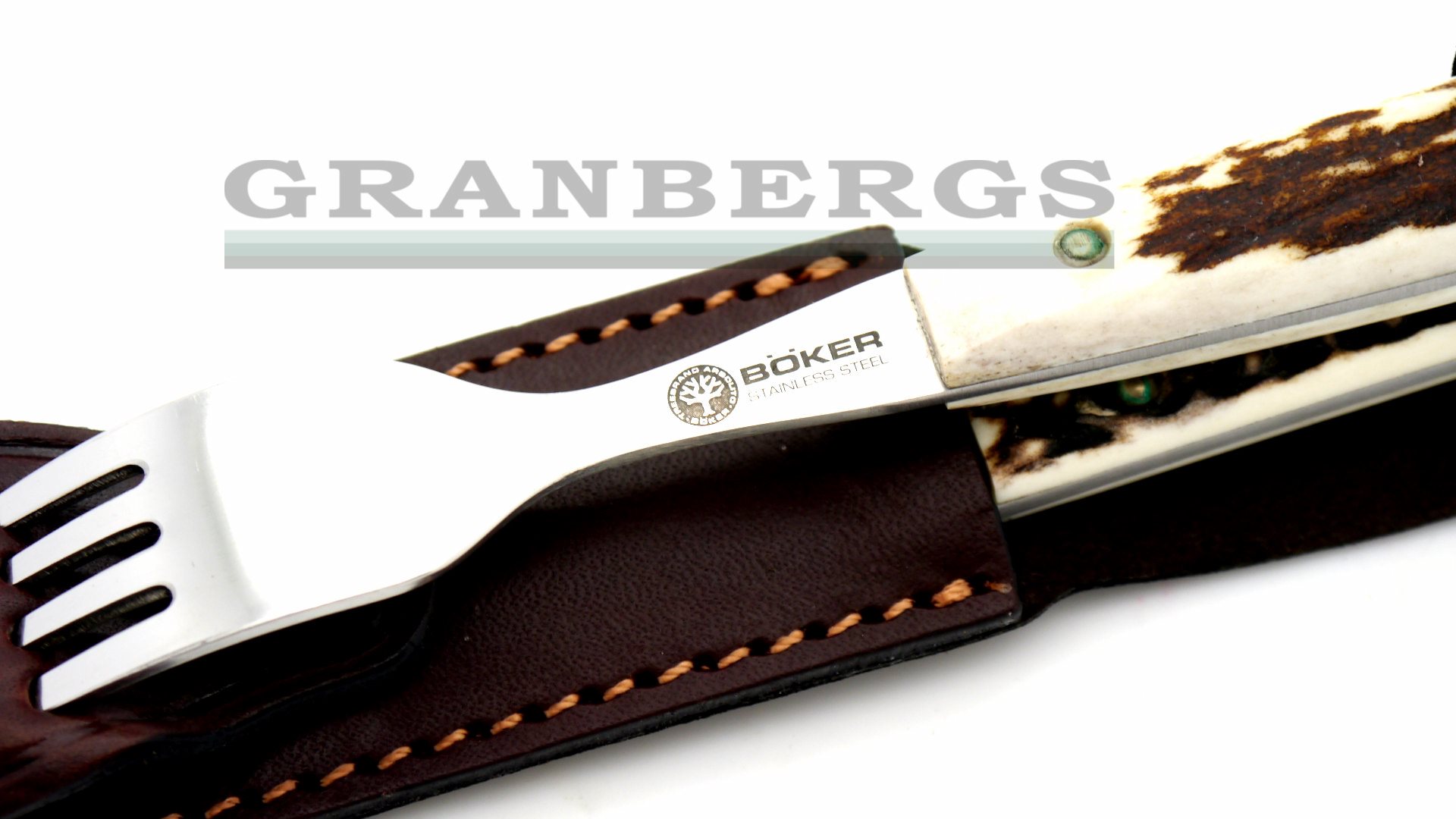 Granbergs - Boker 03BA501HH Arbolito Stamigo Stag Knife & Fork Set